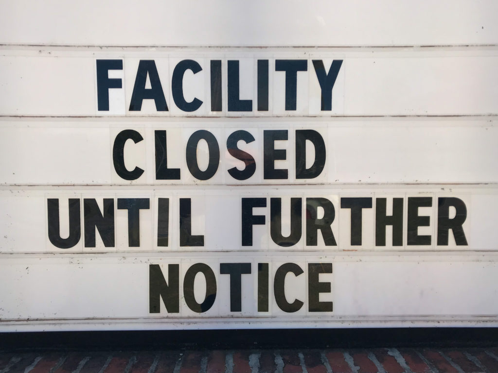 Closed facility sign