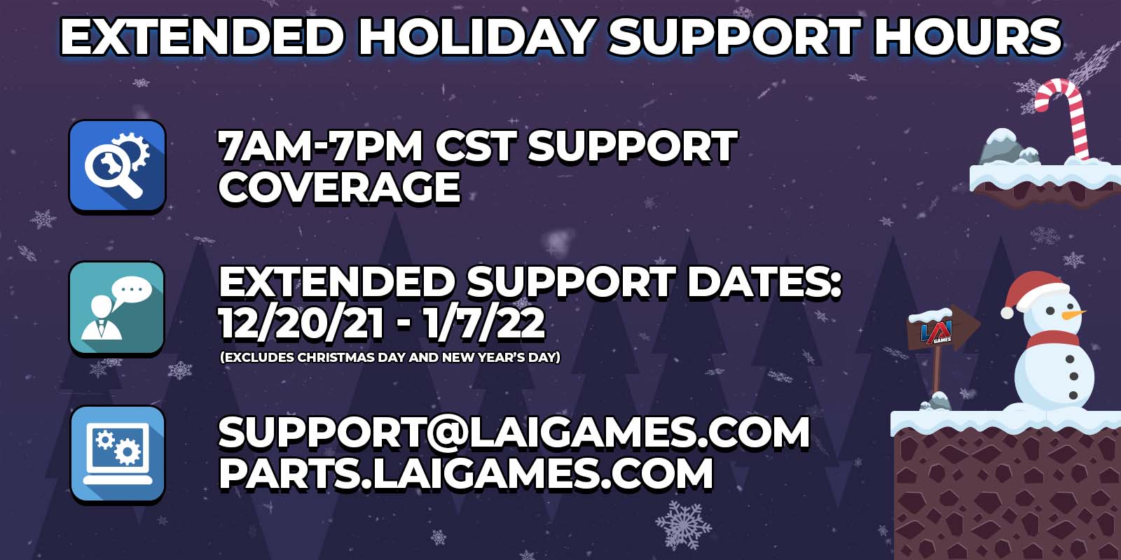 LAI Games to Boost Parts, Tech Support Through Holidays – RePlay Magazine