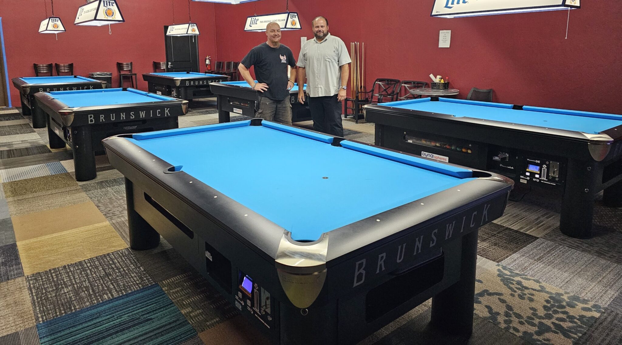 Brunswick Billiards’ New Gold Crown coin Table