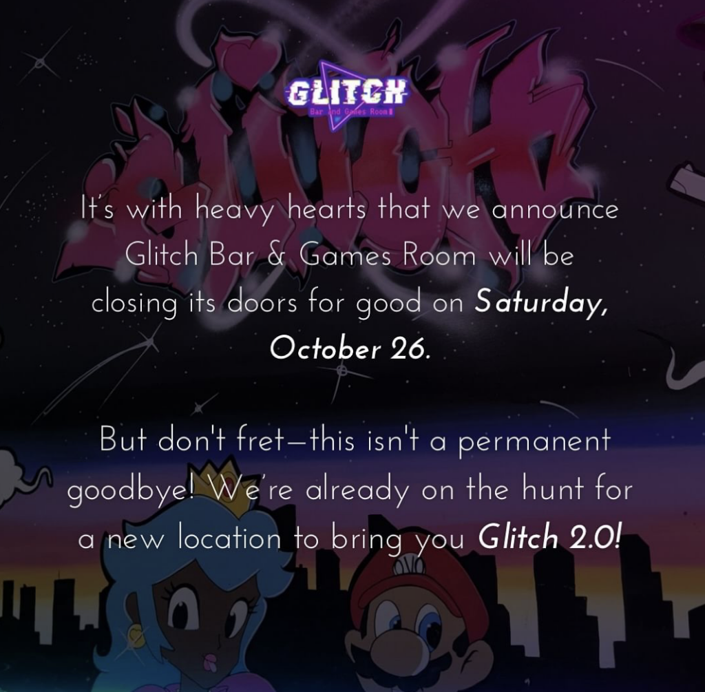 Glitch Bar & Games Closing This Fall – RePlay Magazine