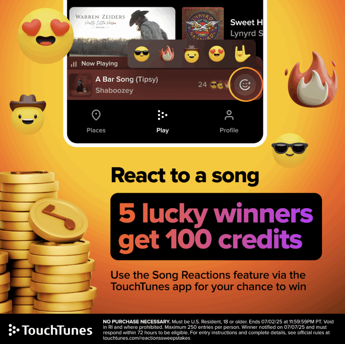 TouchTunes Launches Song Reactions Sweepstakes – RePlay Magazine