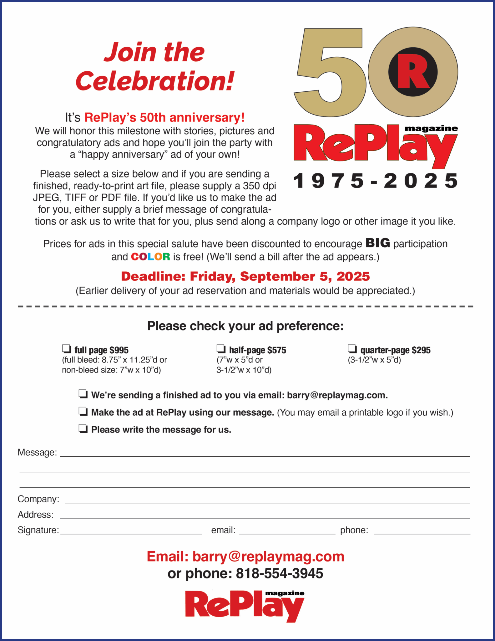 RePlay’s 50th Anniversary – RePlay Magazine
