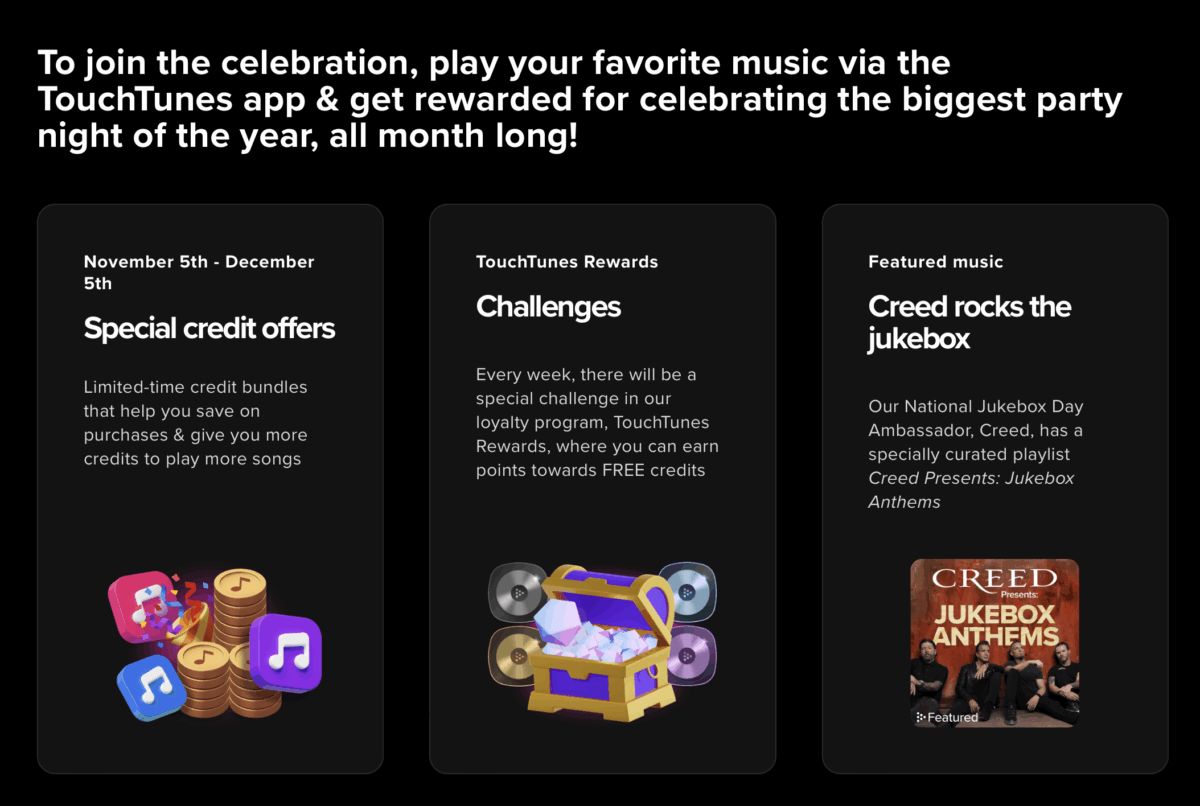 TouchTunes Celebrating National Jukebox Day – RePlay Magazine